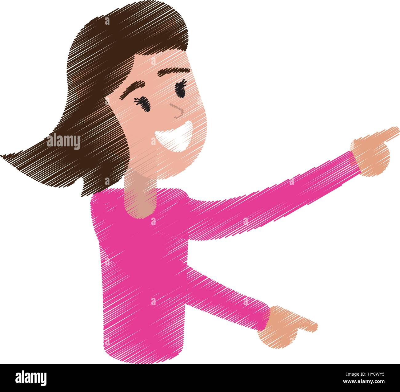 drawing funny girl dance happiness Stock Vector Image & Art - Alamy