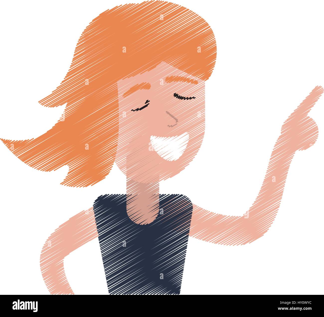drawing funny girl dance happiness Stock Vector Image & Art - Alamy