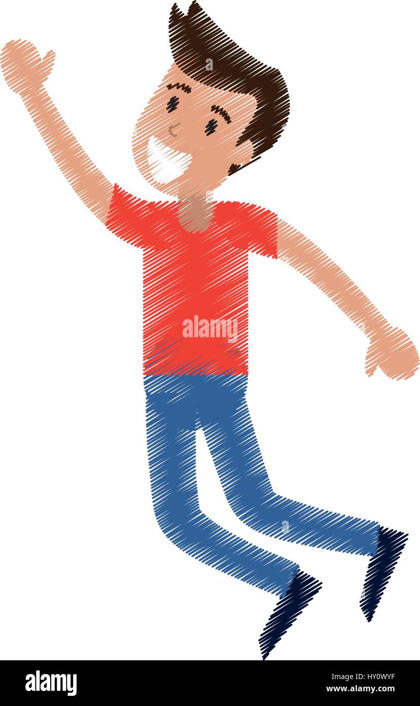 drawing man celebration happiness Stock Vector Image & Art - Alamy