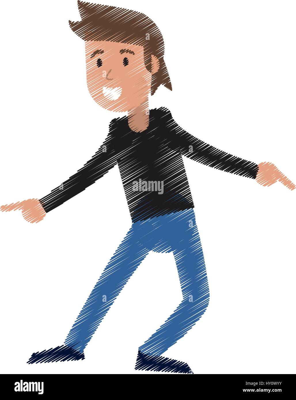 drawing man celebration happiness Stock Vector Image & Art - Alamy