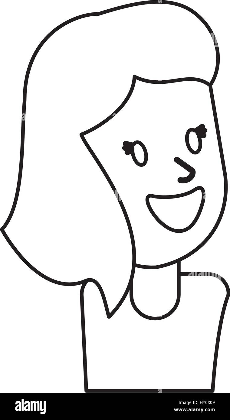 outlined portrait girl smile Stock Vector Image & Art - Alamy