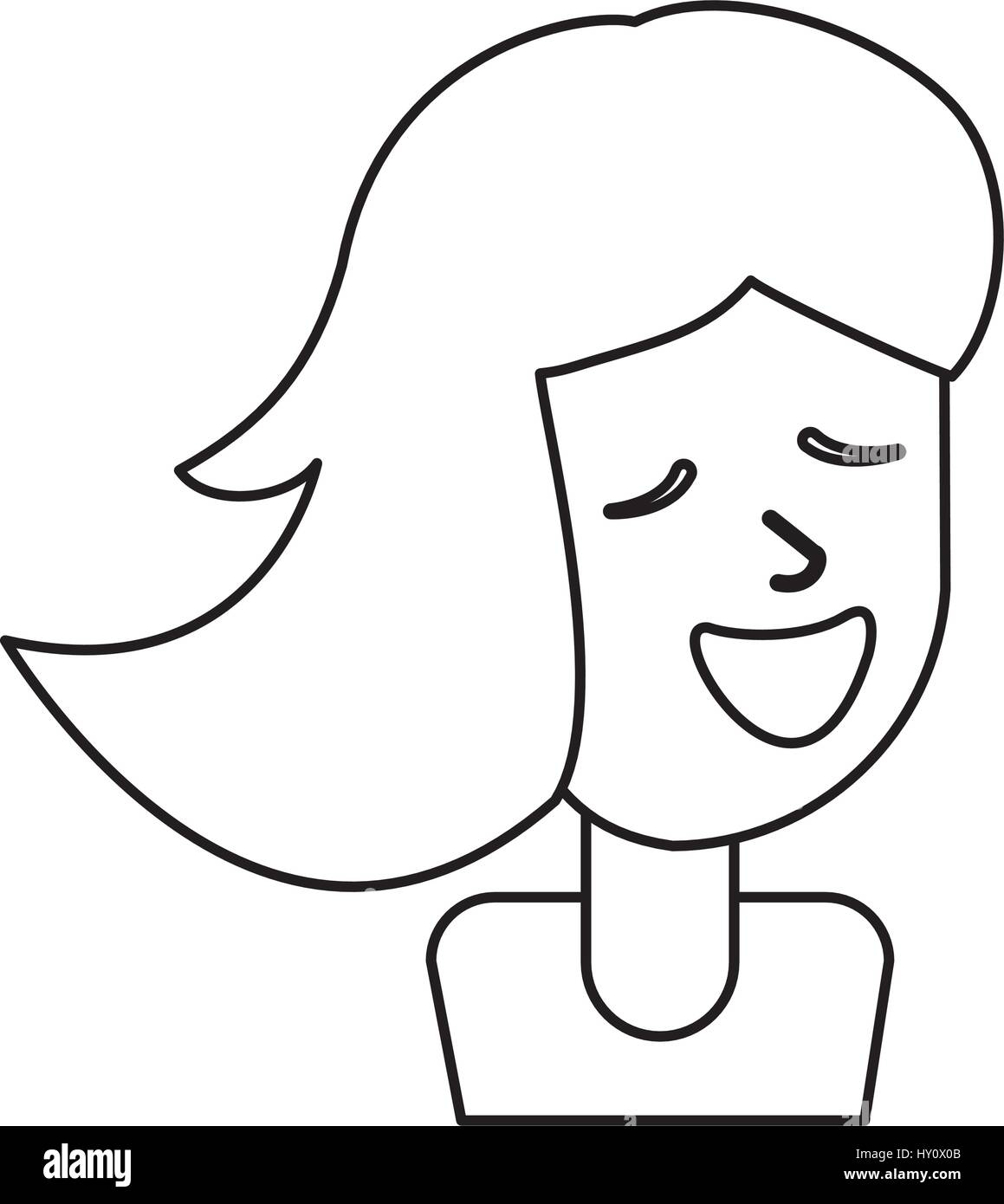 outlined portrait girl smile Stock Vector Image & Art - Alamy