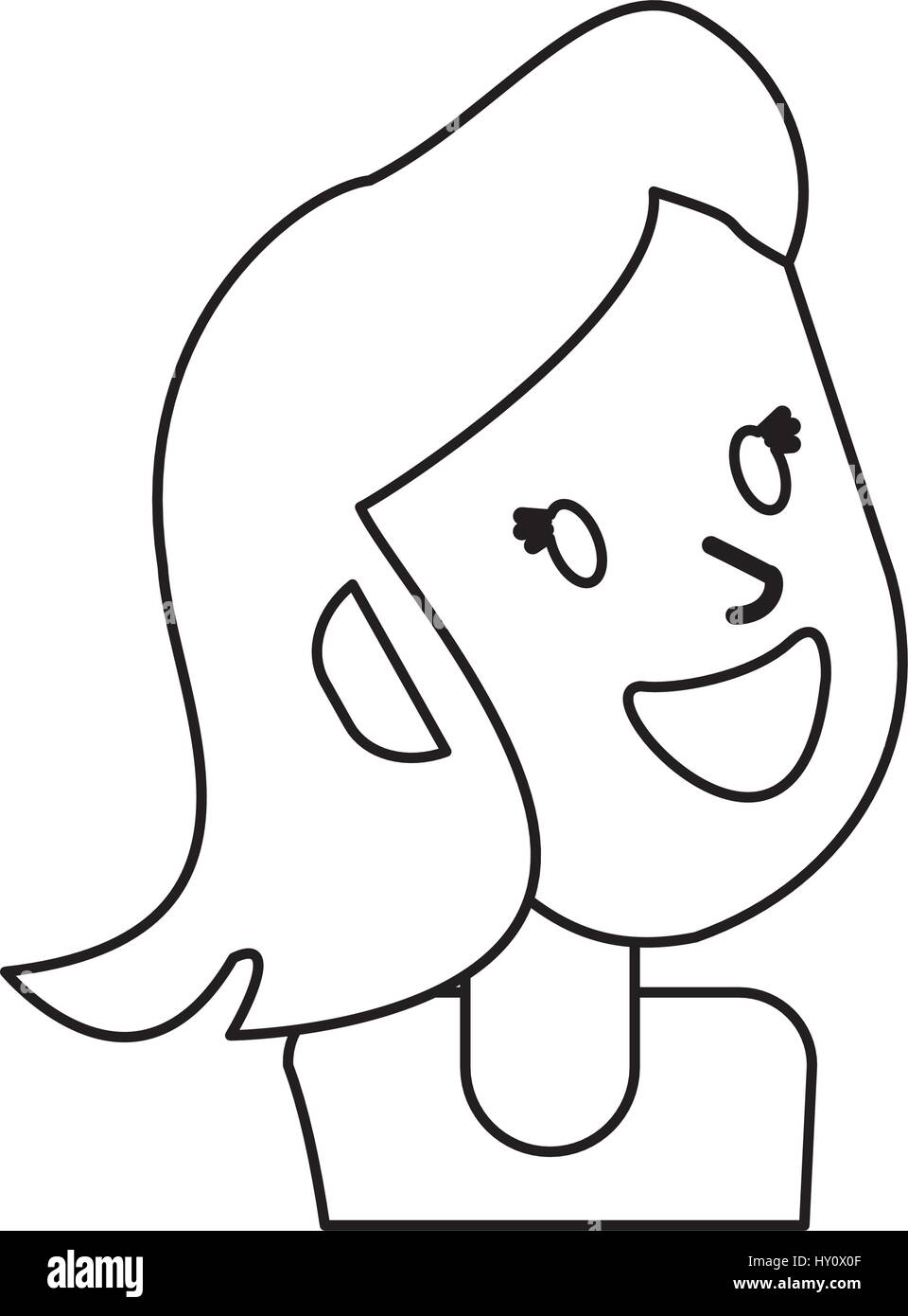Outlined portrait woman female hi-res stock photography and images - Alamy