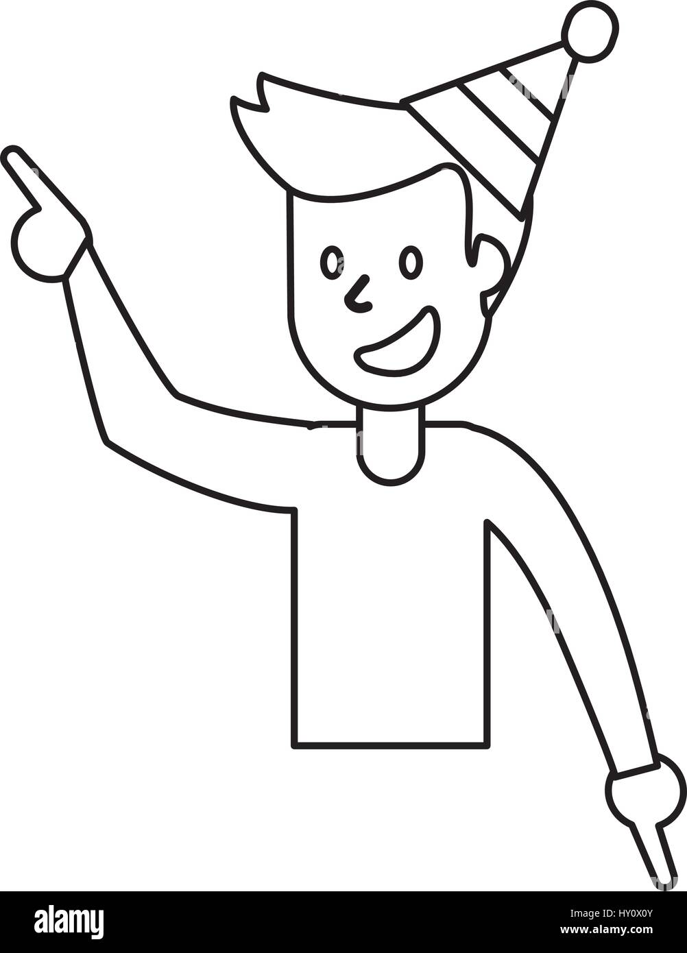 outlined happy guy celebrate Stock Vector Image & Art - Alamy