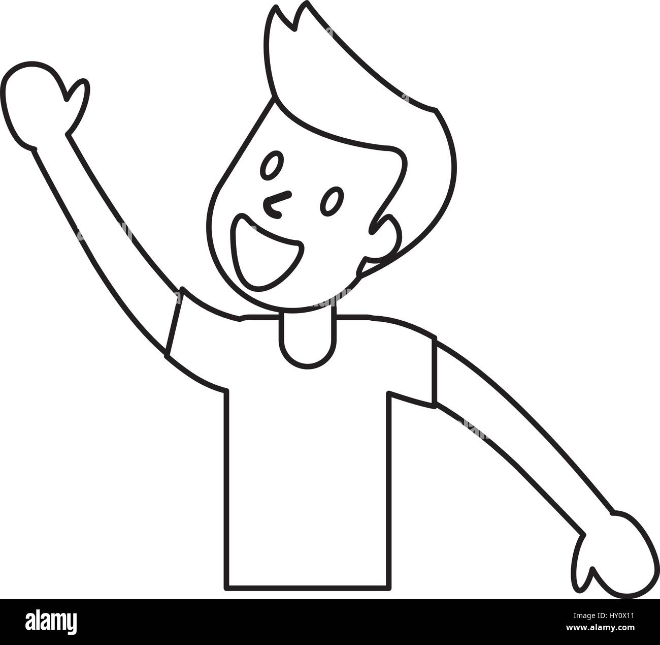 outlined happy guy celebrate Stock Vector Image & Art - Alamy