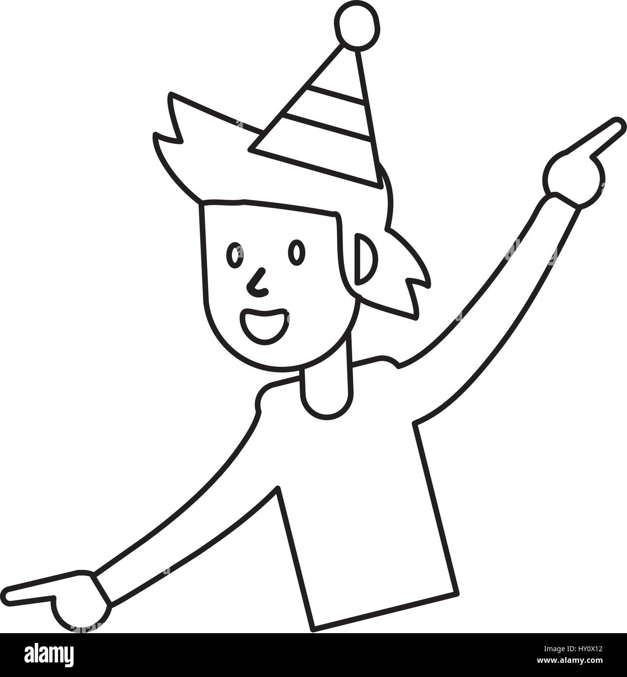 outlined happy guy celebrate Stock Vector Image & Art - Alamy