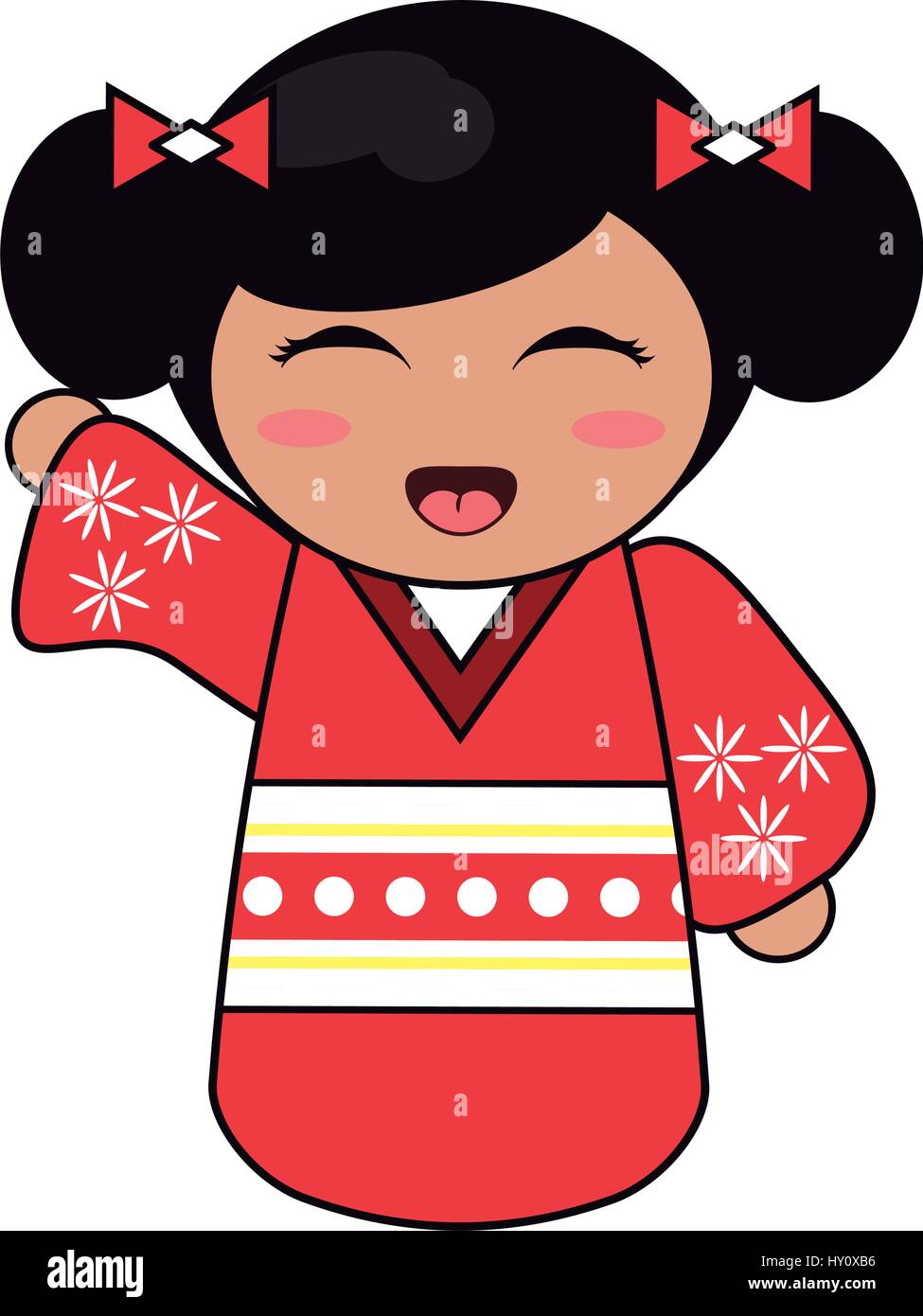 cute kokeshi doll tradition japanese Stock Vector Image & Art - Alamy