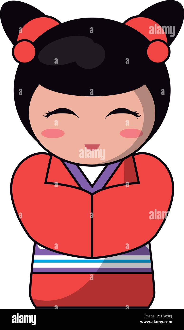 Traditional japanese dolls Stock Vector Images - Alamy