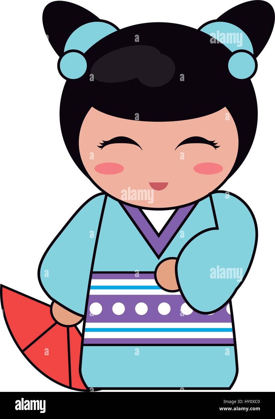 cute kokeshi doll tradition japanese Stock Vector Image & Art - Alamy