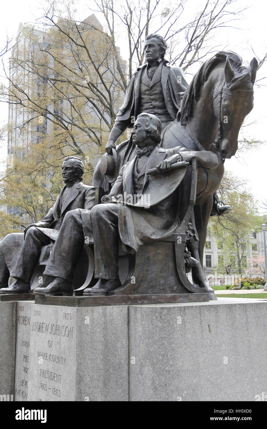 Statue of Presidents James Polk Andrew Jackson and Andrew Johnson State ...