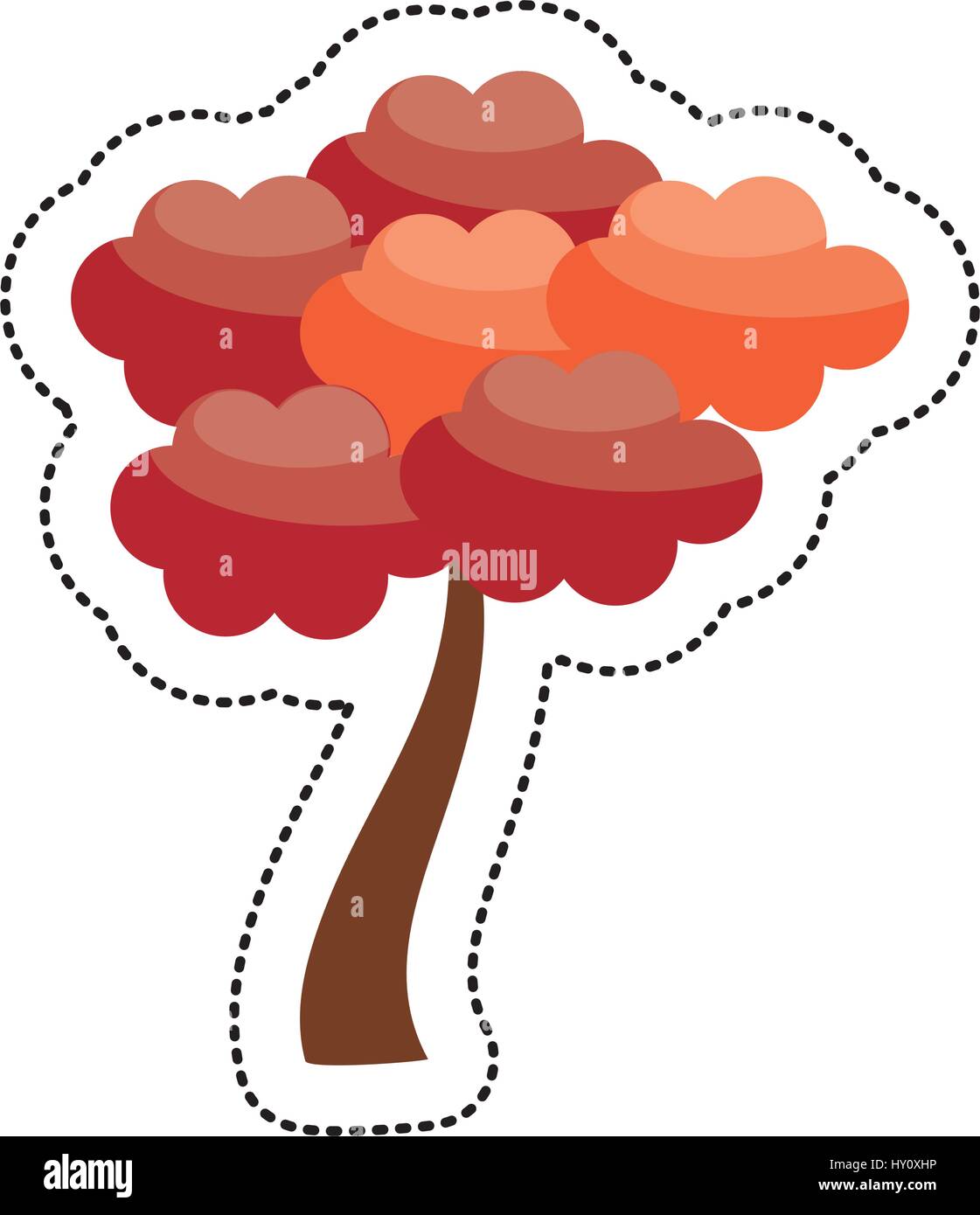 cute tree japanese decoration image Stock Vector Image & Art - Alamy
