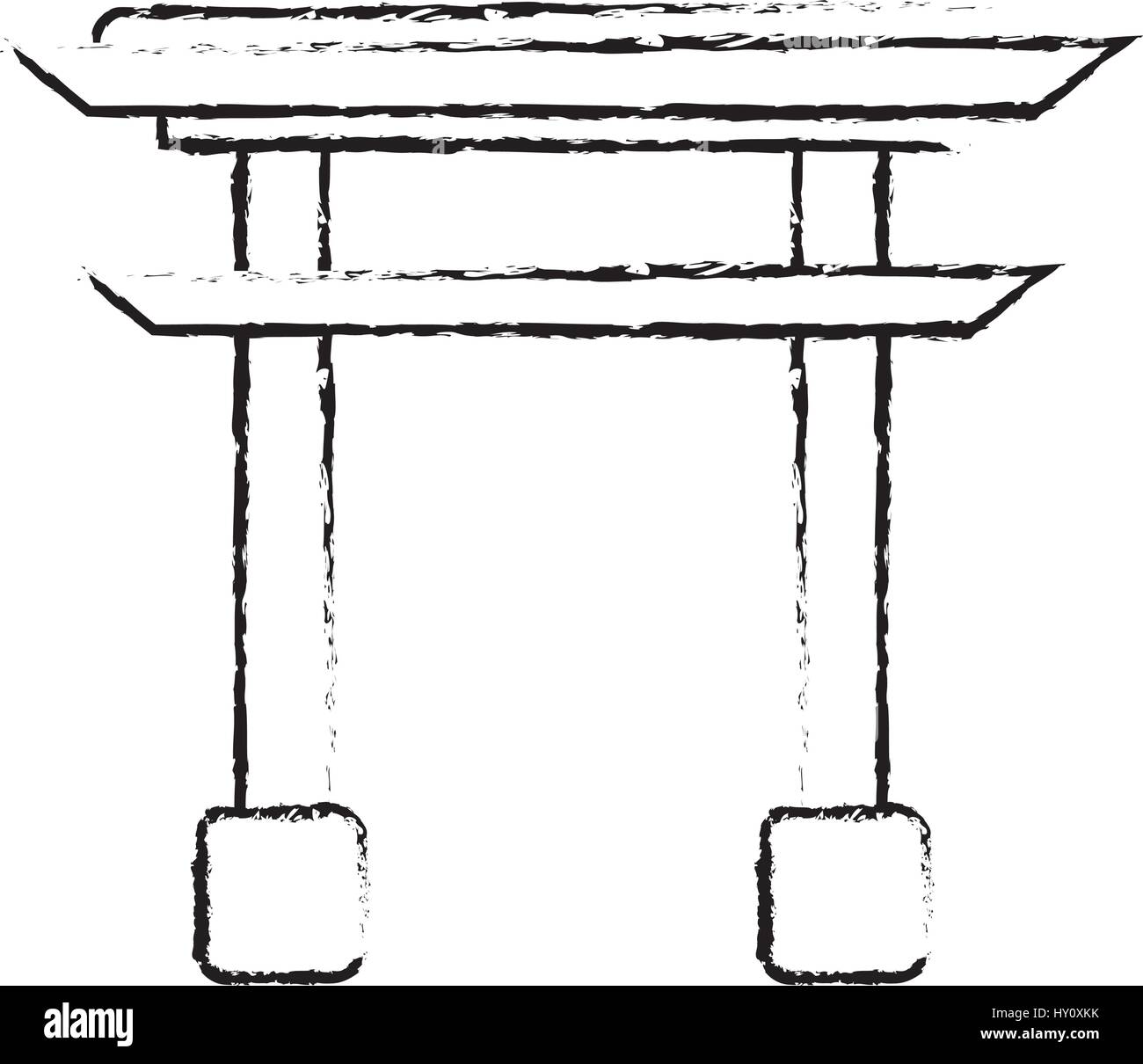 Gate japanese monument outline hi-res stock photography and images - Alamy