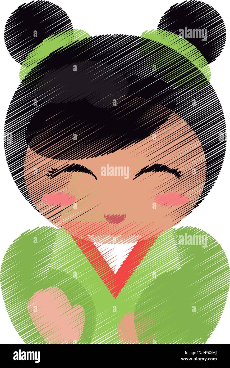 Chinese woman portrait isolated Stock Vector Images - Alamy