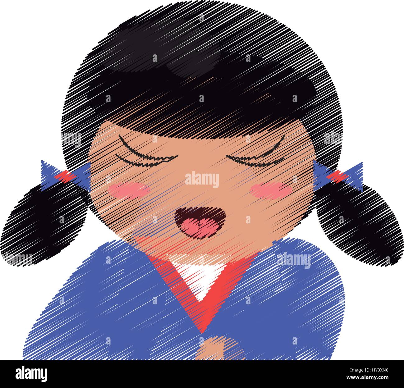 drawing japanese doll portrait Stock Vector Image & Art - Alamy