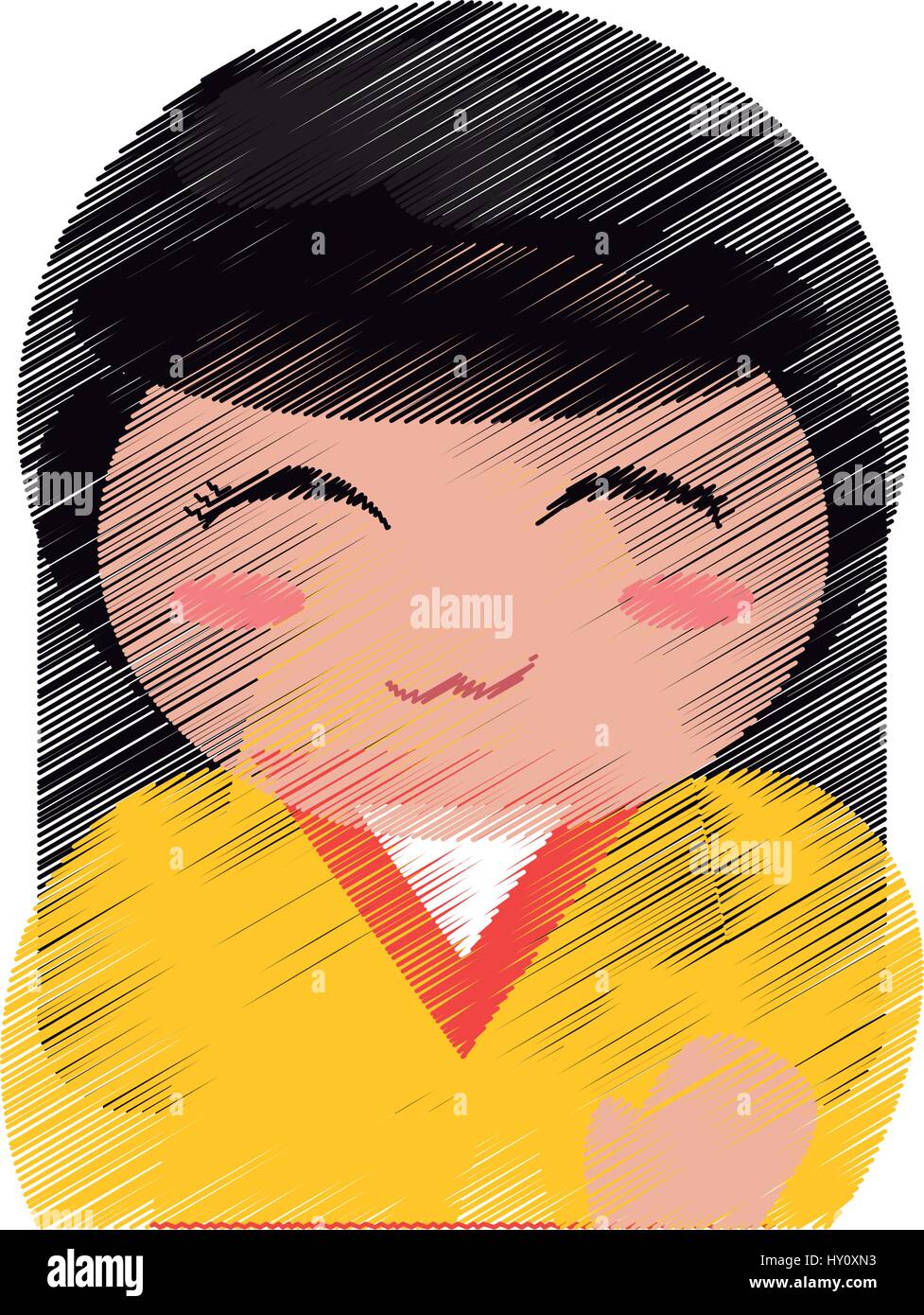 Chinese woman portrait isolated Stock Vector Images - Alamy
