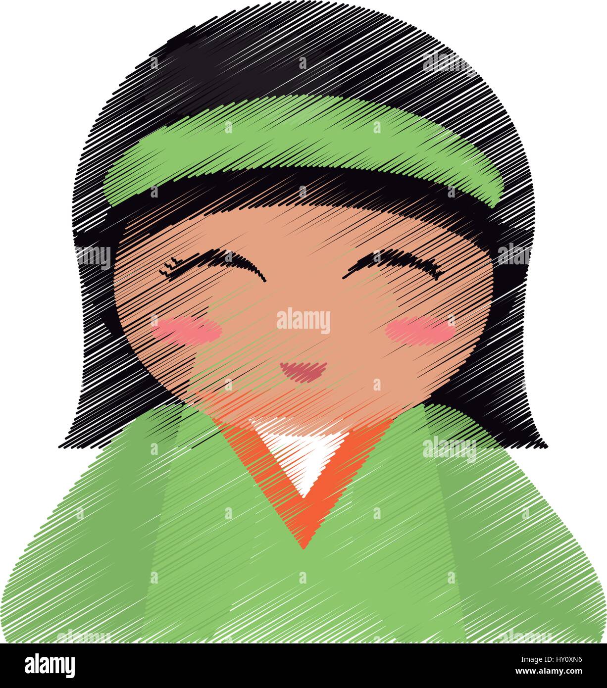 Portrait happy asian cute Stock Vector Images - Alamy