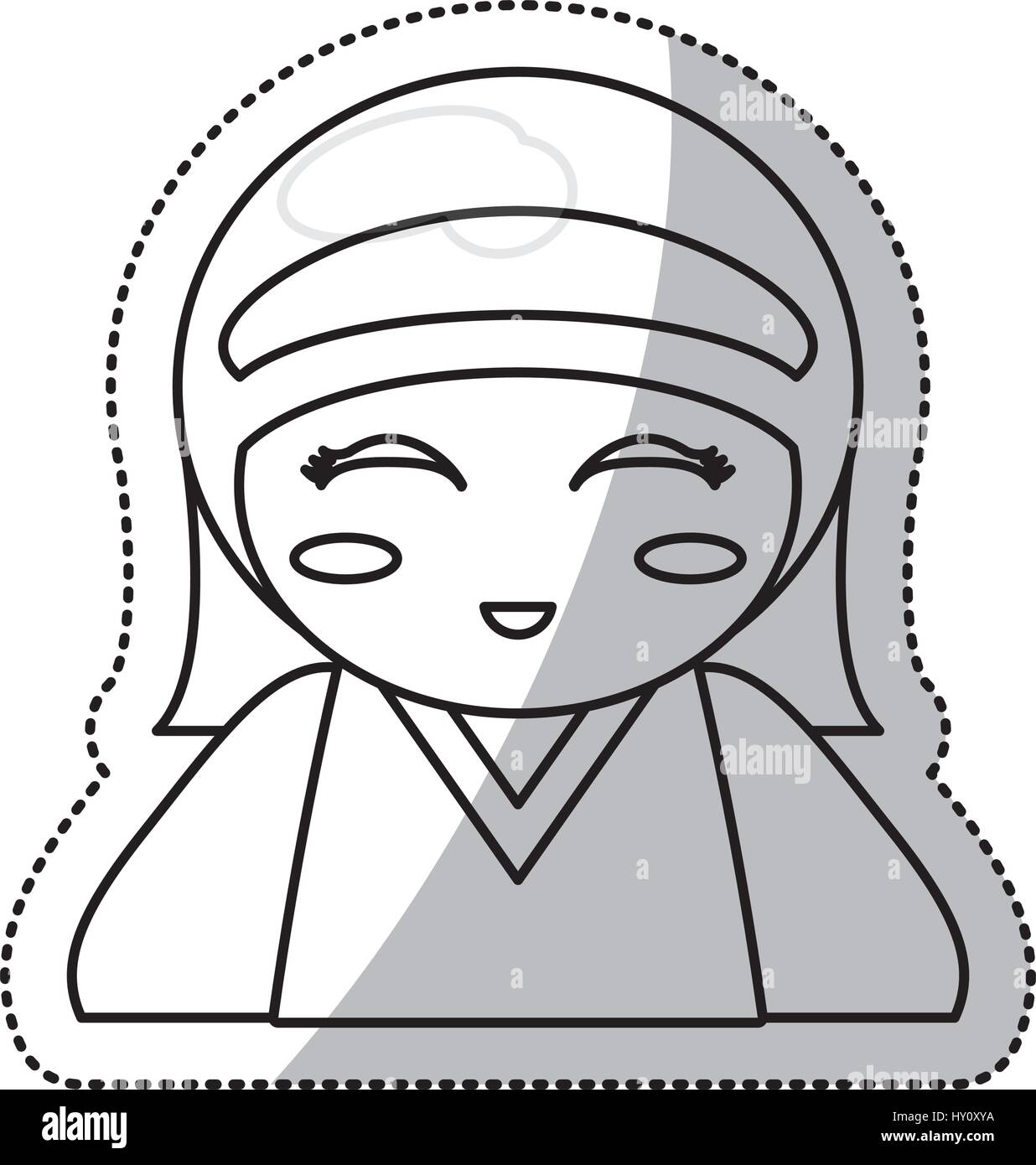 kokeshi doll souvenir outline Stock Vector Image & Art - Alamy