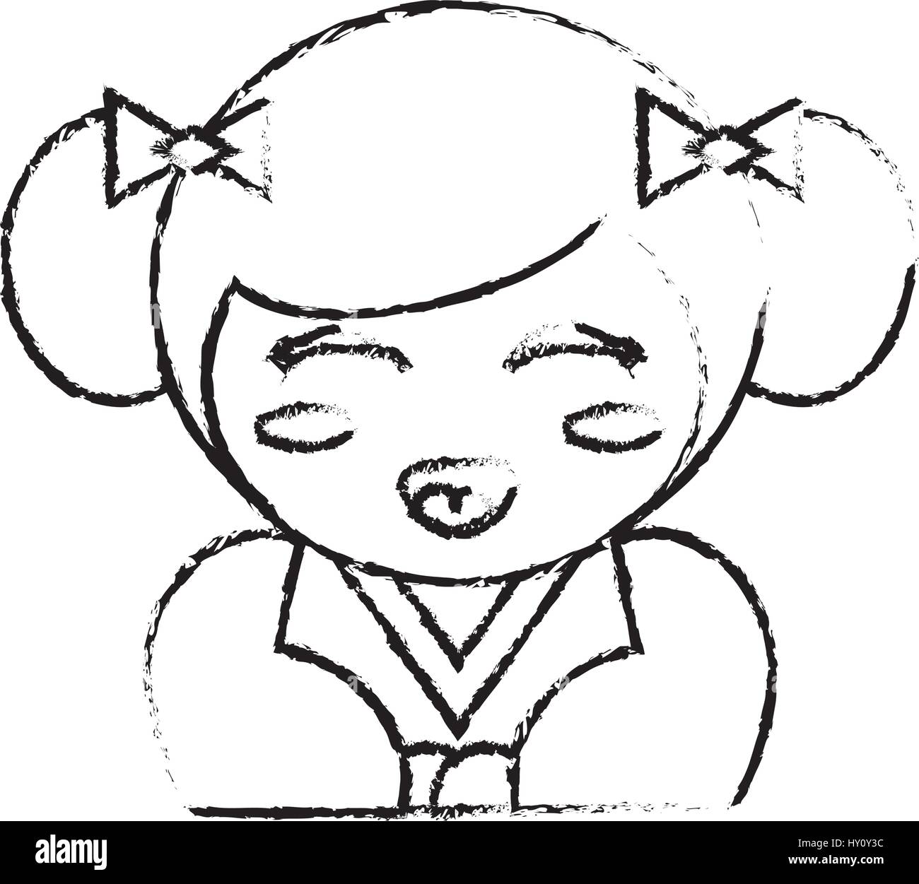 portrait kokeshi doll chinese sketch Stock Vector Image & Art - Alamy