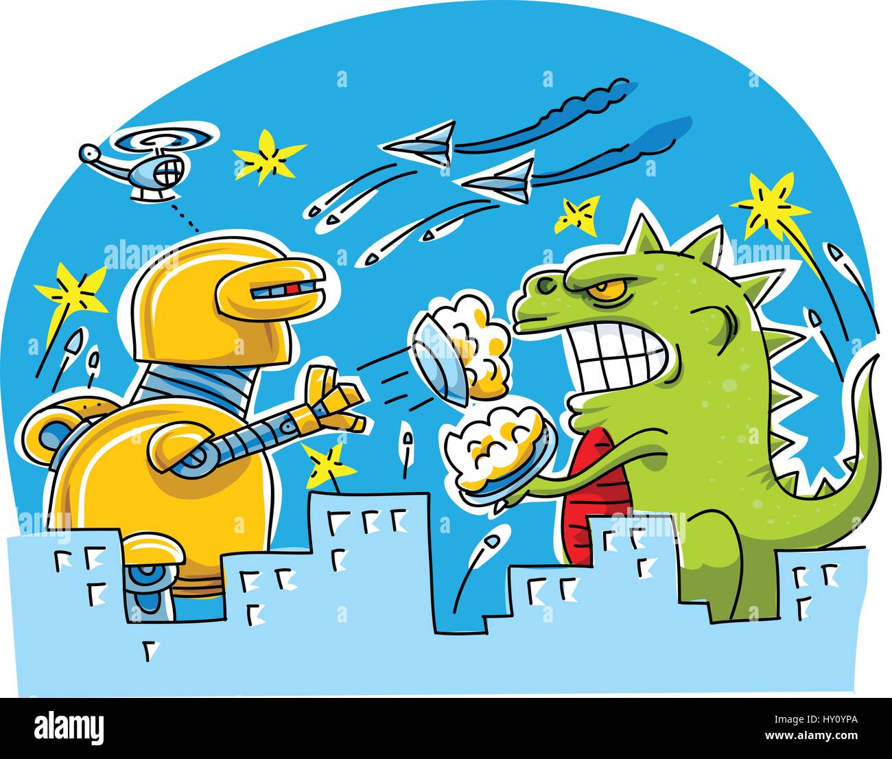 Pie fight Stock Vector Images - Alamy