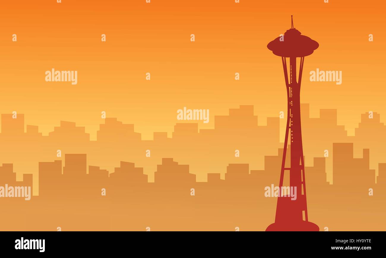 The space needle seattle view Stock Vector Images - Alamy