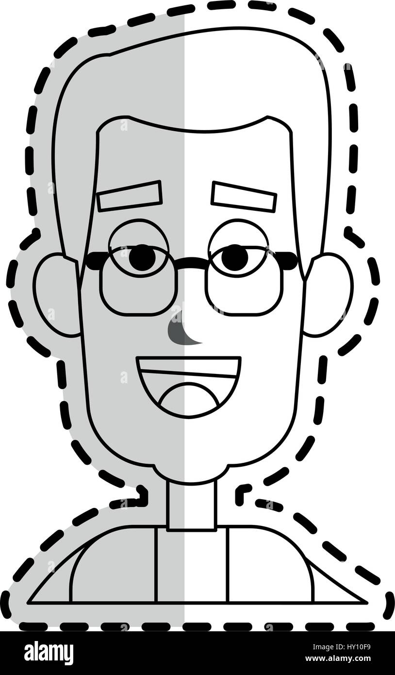 Happy Man With Glasses Cartoon Icon Image Stock Vector Image And Art Alamy