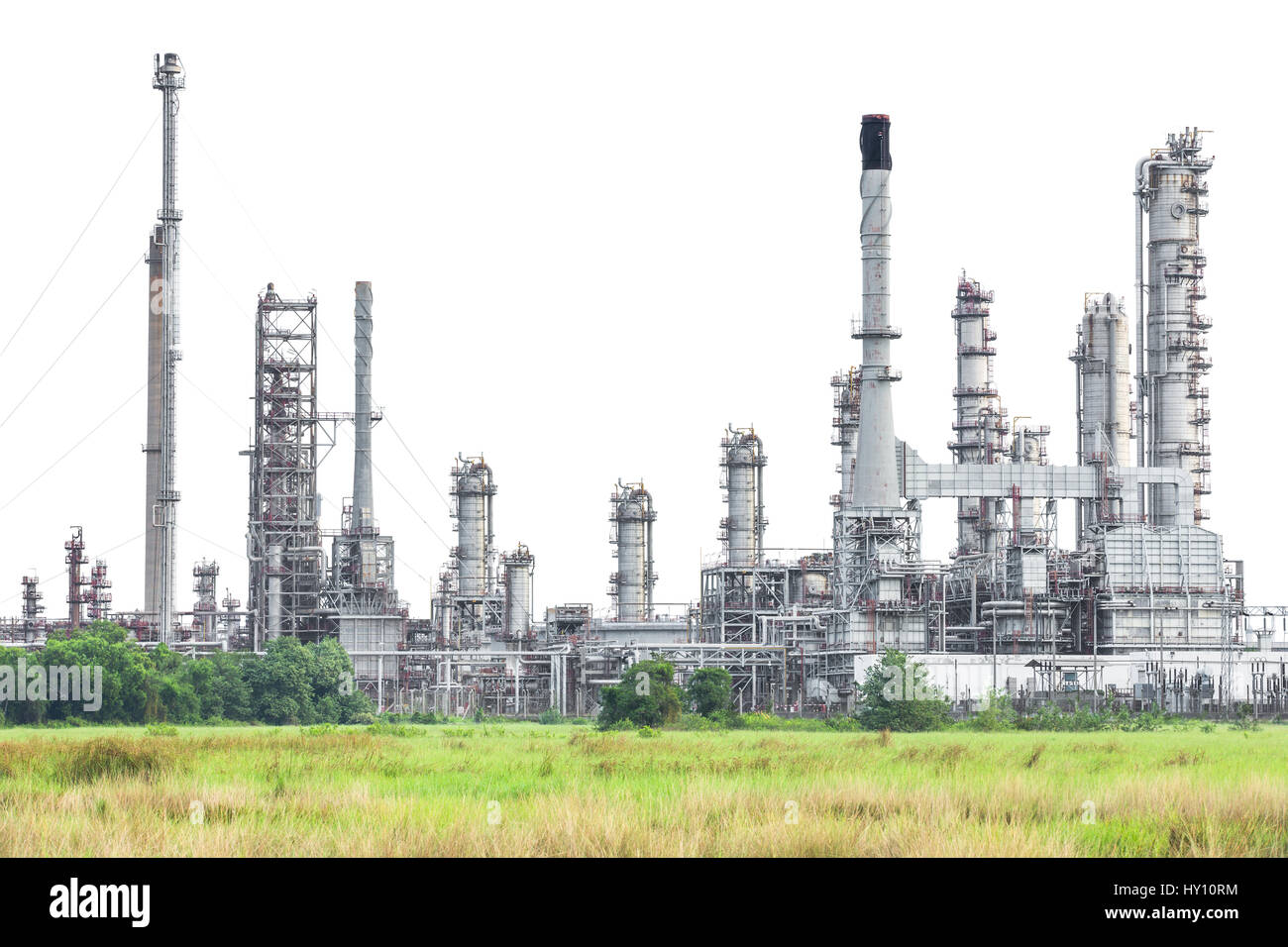 Oil refinery isolated on white background Stock Photo - Alamy