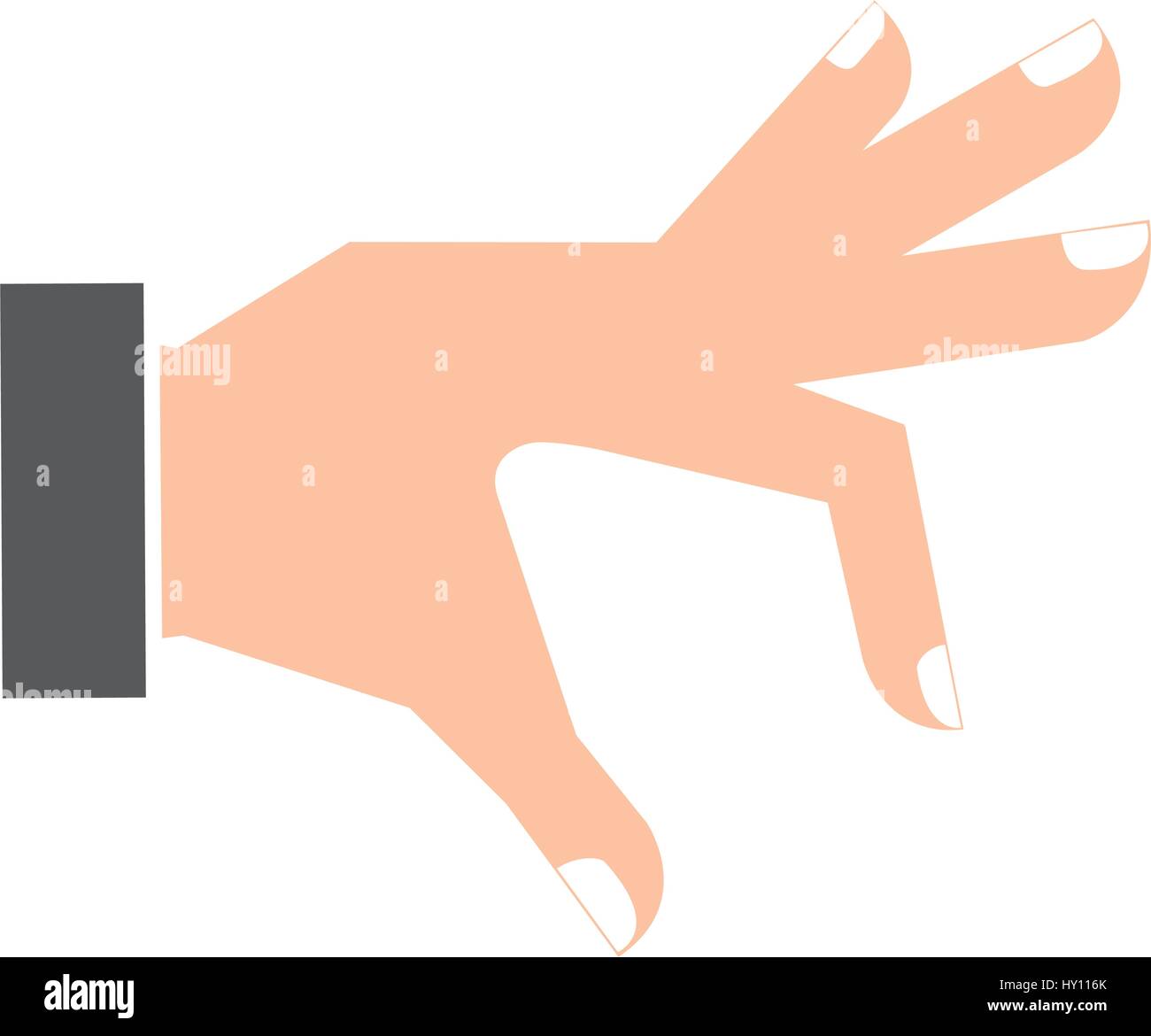 Side view hand empty flat Stock Vector Images - Alamy