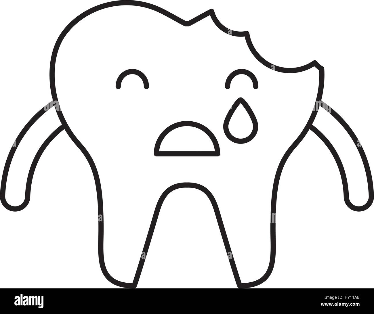 Broken tooth crying character icon Stock Vector Image & Art - Alamy
