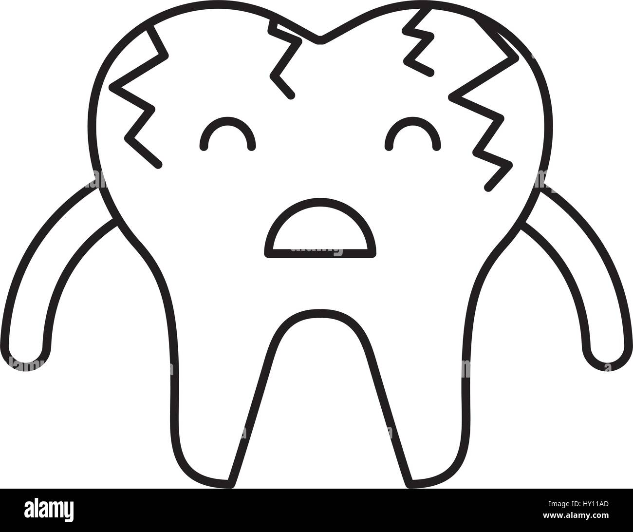 Broken tooth sad character icon Stock Vector Image & Art - Alamy