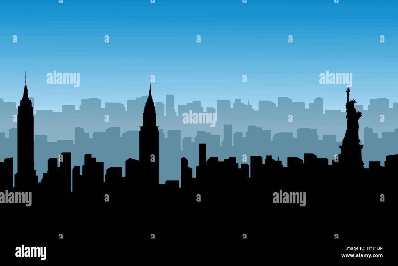 Building USA scenery of silhouettes vector illustration Stock Vector ...