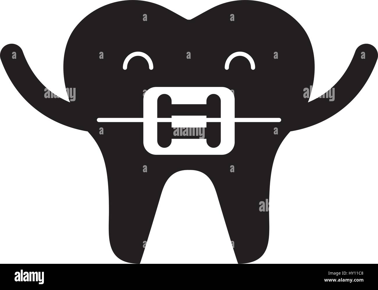 Tooth orthodontic bracket character icon hi-res stock photography and ...