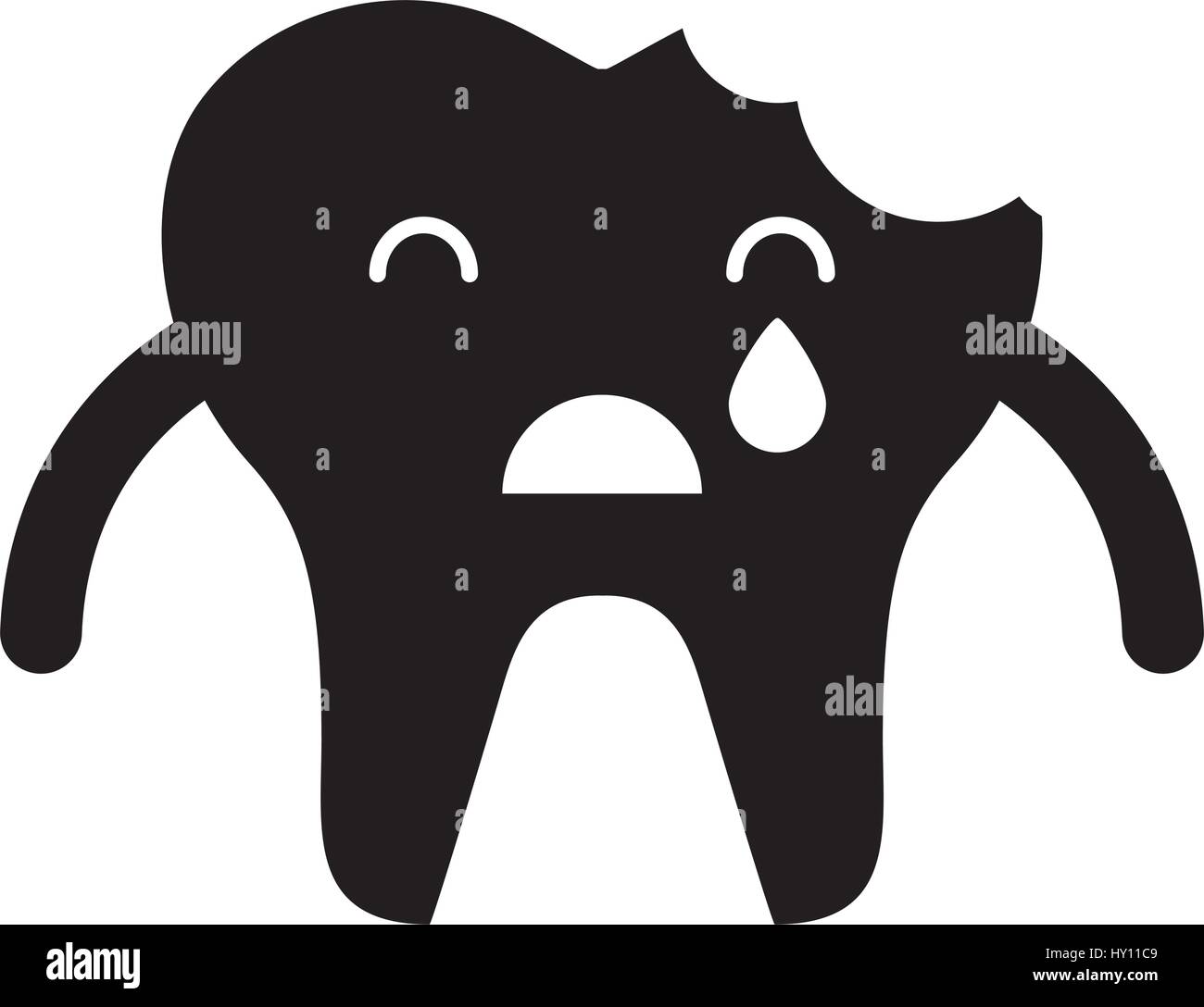 Broken tooth crying character icon Stock Vector Image & Art - Alamy