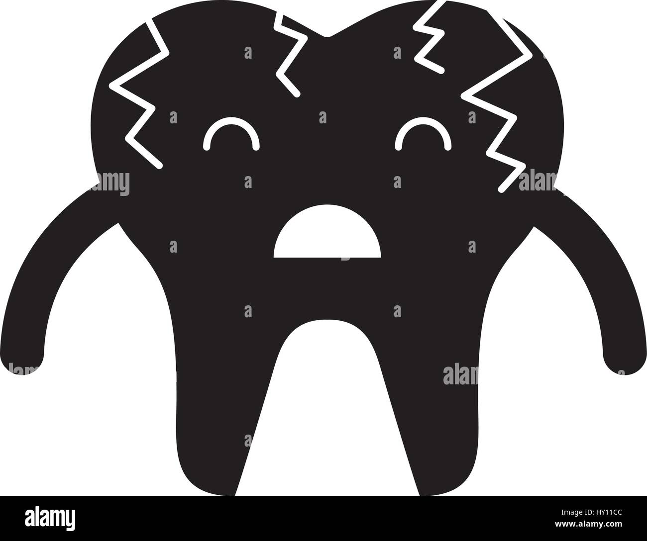 Broken tooth sad character icon Stock Vector Image & Art - Alamy