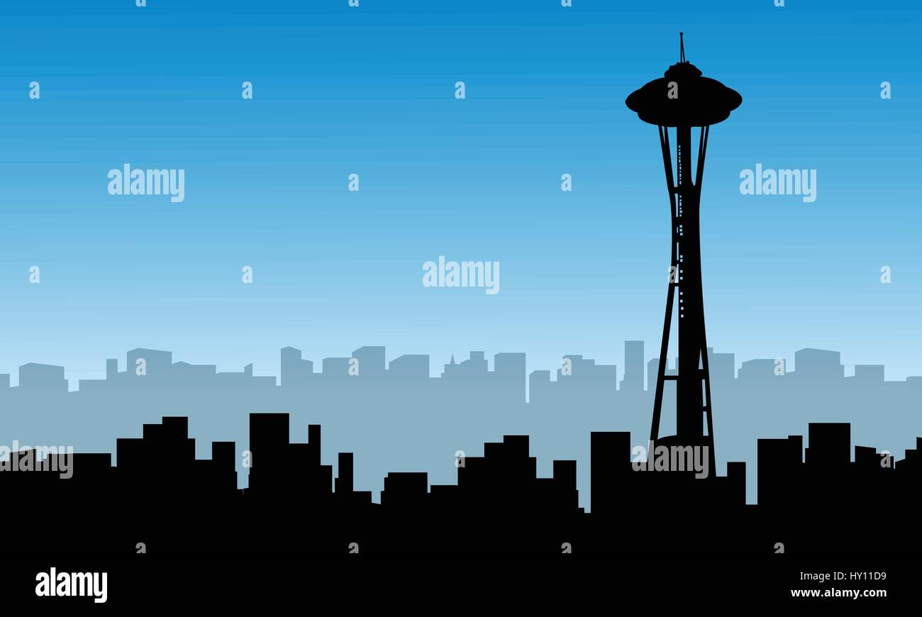 Building USA landscape of silhouettes vector art Stock Vector Image ...