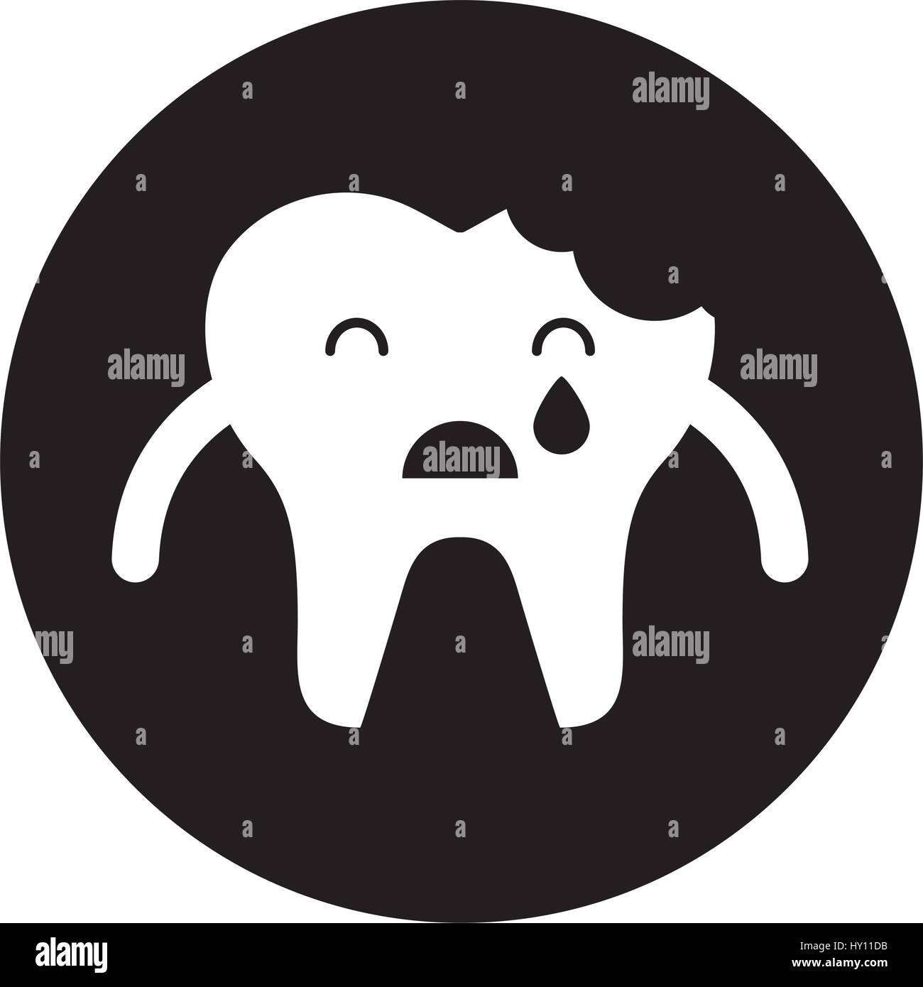 Broken tooth crying character icon Stock Vector Image & Art - Alamy