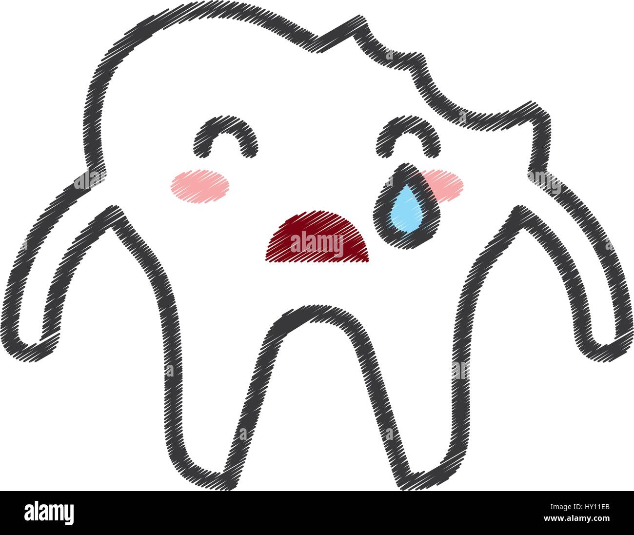 Broken tooth crying character icon Stock Vector Image & Art - Alamy