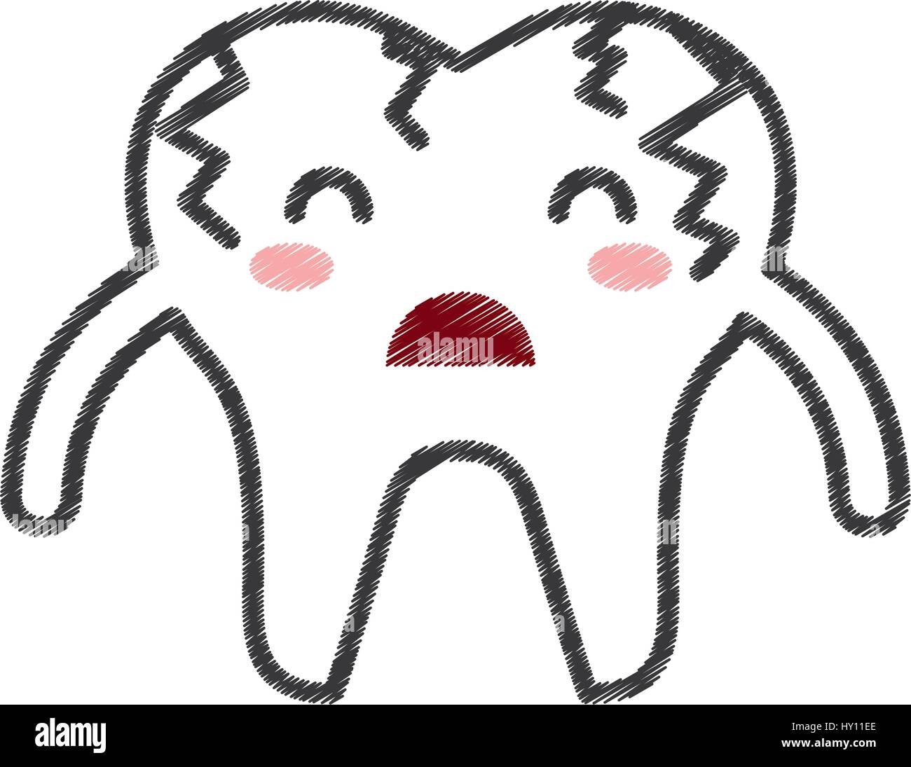 Broken tooth sad character icon Stock Vector Image & Art - Alamy