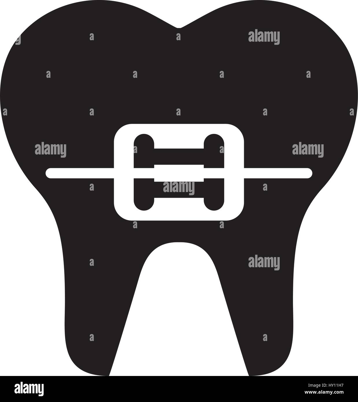 tooth with Orthodontic bracket isolated icon Stock Vector Image & Art - Alamy