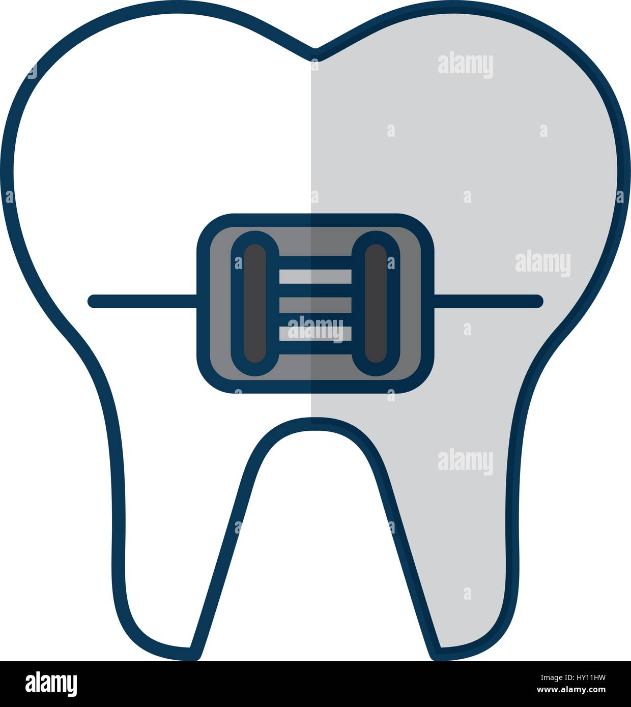 tooth with Orthodontic bracket isolated icon Stock Vector Image & Art ...