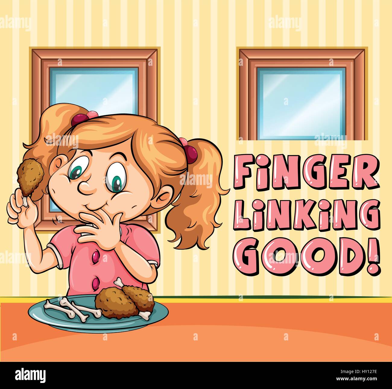 Idiom poster for finger linking good illustration Stock Vector Image ...