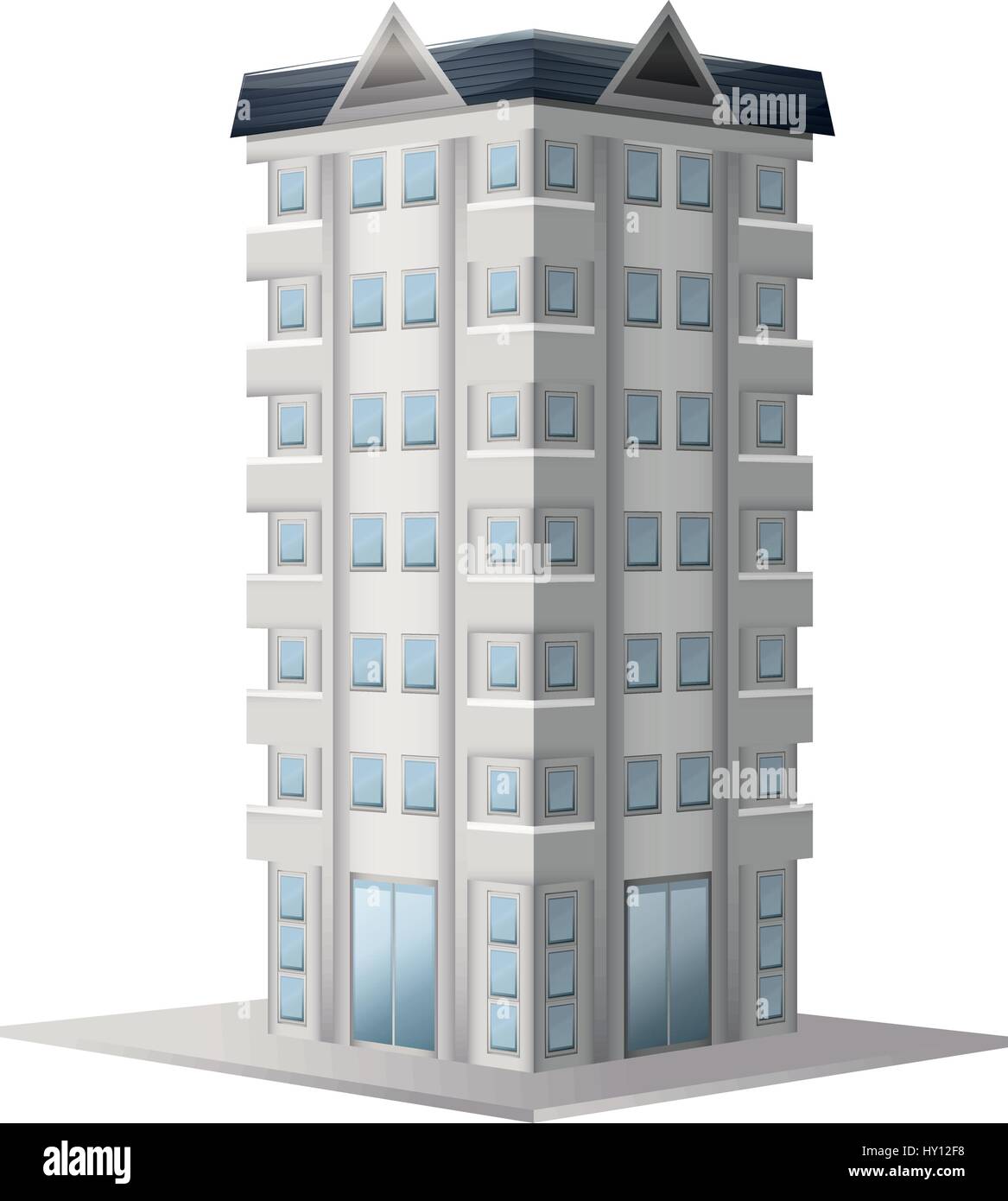 Architecture design for apartment building illustration Stock Vector ...