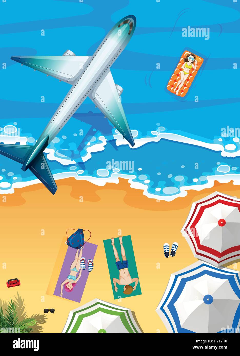 Flight above ocean Stock Vector Images - Alamy