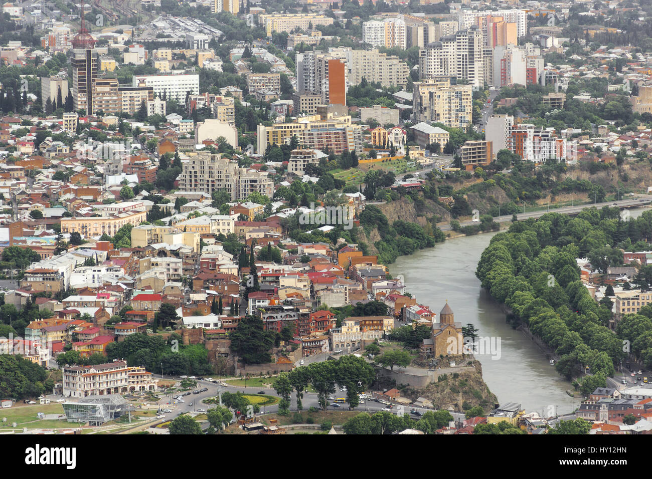 View of the capital of Georgia from the hill Stock Photo - Alamy