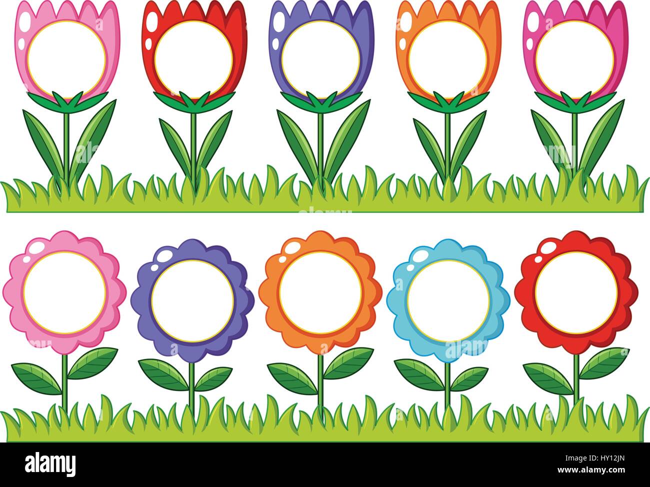 Middle flowers Stock Vector Images - Alamy