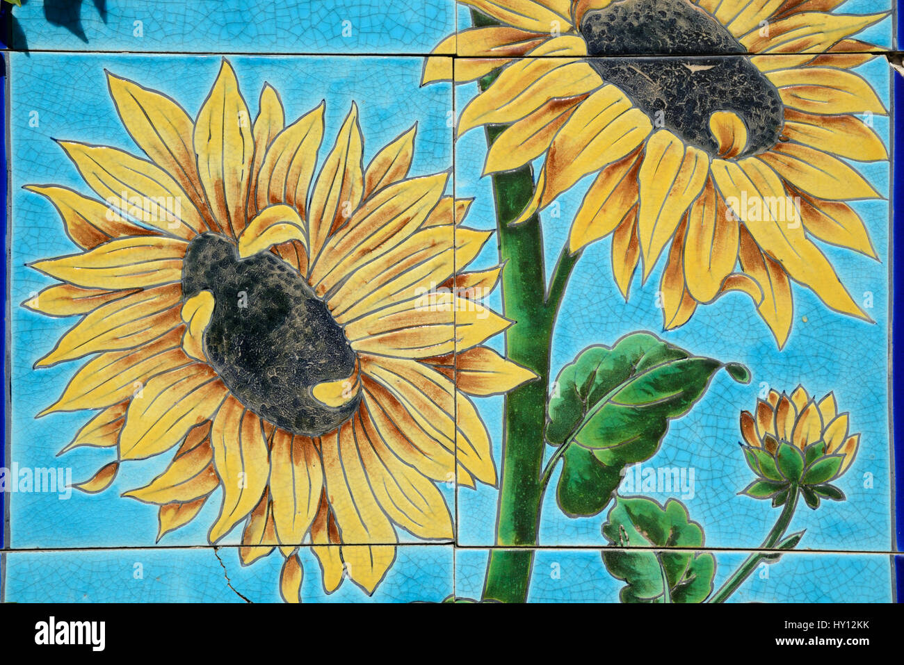 Historic Floral Wall Tiles with Carnation Flowers 1902 from a Parisian ...