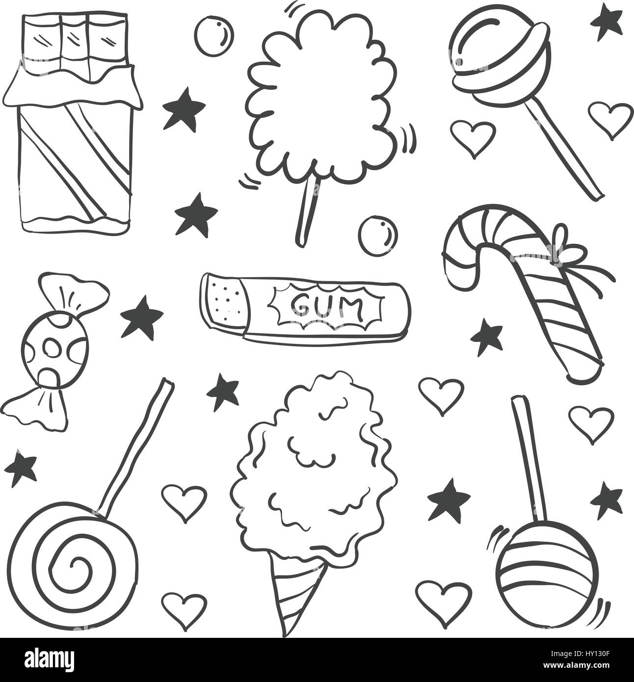 Doodle of candy hand draw style Stock Vector Image & Art - Alamy