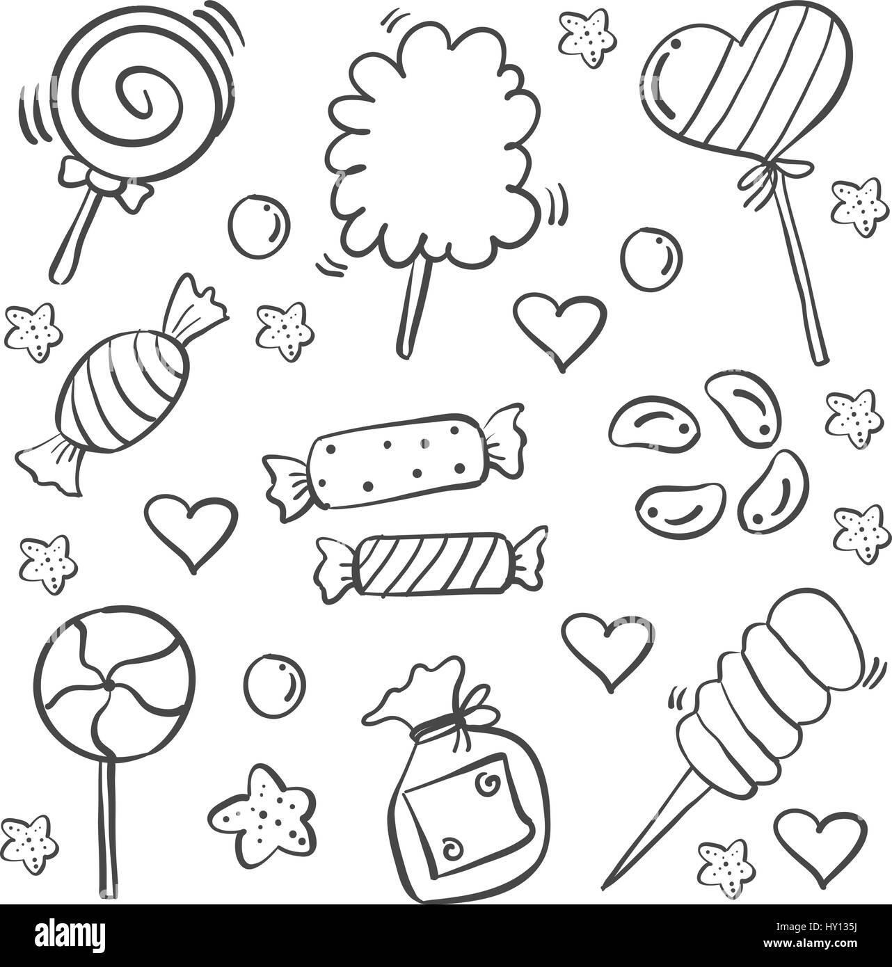 Doodle of sketch sweet candy style Stock Vector Image & Art - Alamy