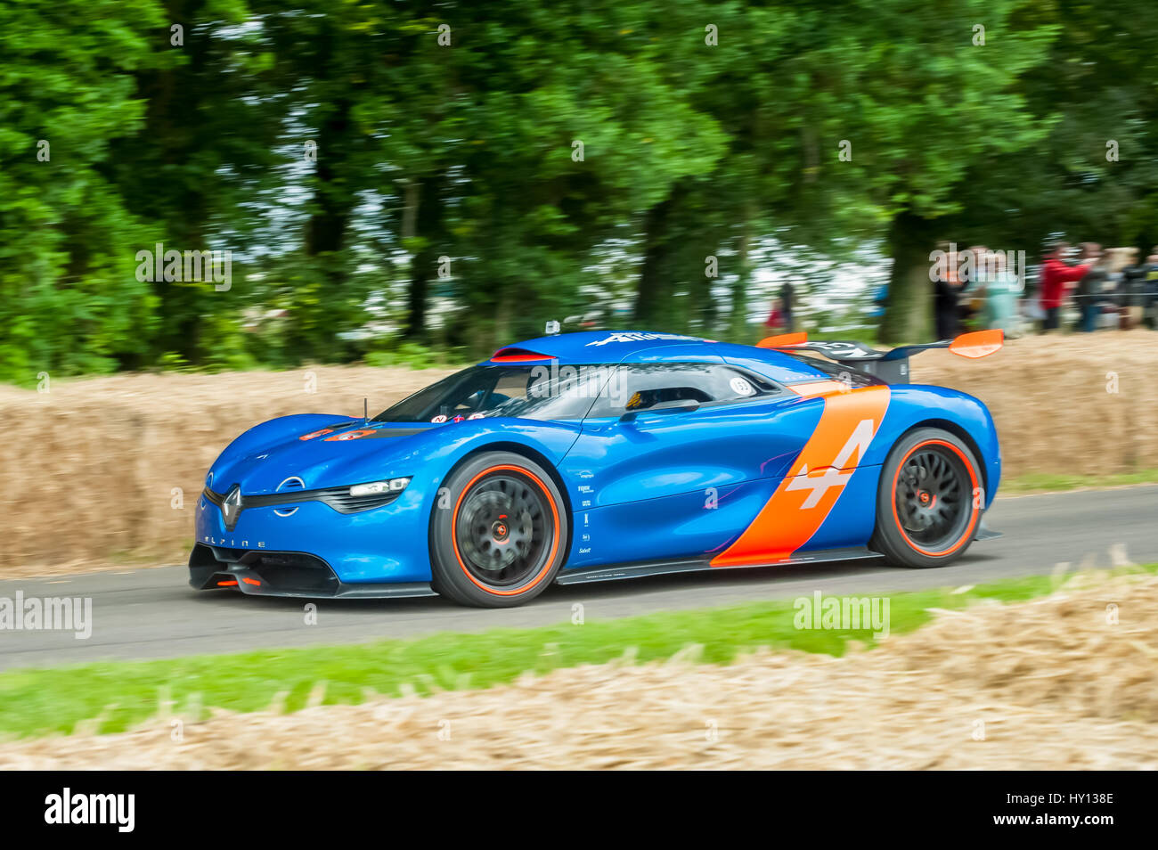 Goodwood, UK - July 1, 2012: The 395bhp Renault Alpine concept supercar ...