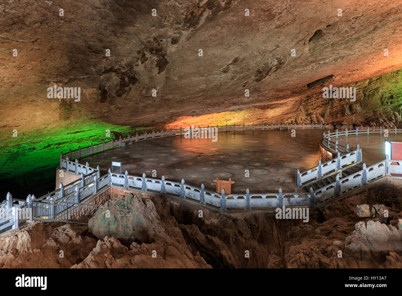Cave in the Jiuxiang scenic region in Yunnan in China. Thee Jiuxiang ...