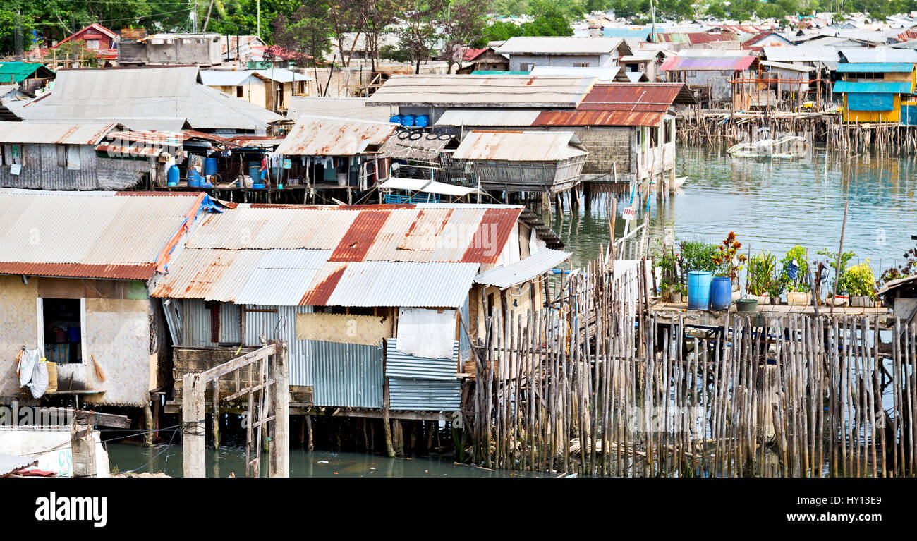 blur philippines house in the slum for poor people concept of poverty ...